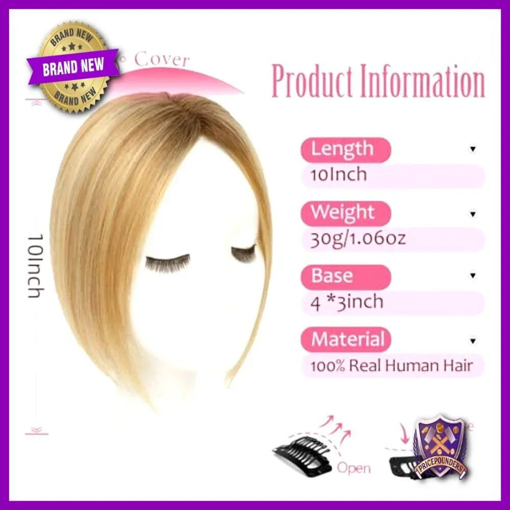 Accessories | Human Hair Topper Swiss Base 36 Coverage No Bangs ...
